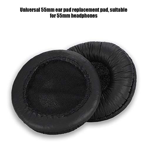 01 Ear Pads Cotton Cushion Durable Earphone Ear Pads, Ear Pads Cushion, Black for Home 55mm Headphones