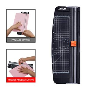 ArtAt A4 Portable Paper Cutter: 12 inch Paper Trimmer Scrapbooking Tool for Photo Gift Cards Kraft Paper Label and Coupon with Automatic Security Safeguard Paper Trimmers