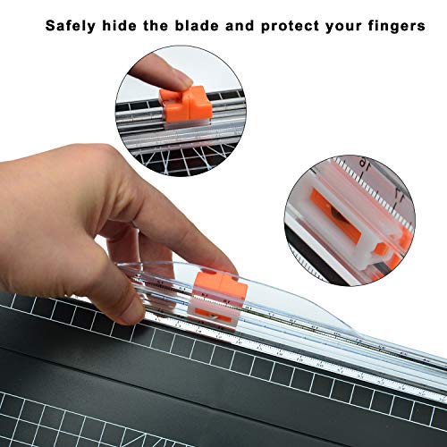 ArtAt A4 Portable Paper Cutter: 12 inch Paper Trimmer Scrapbooking Tool for Photo Gift Cards Kraft Paper Label and Coupon with Automatic Security Safeguard Paper Trimmers