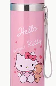 Thermoses for hot food mug an vacuum coffee bottle cold hot water insulated flask。Thermoses for hot drinks stainless steel thermo tea container (500 ml, Cat Pink)