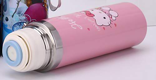 Thermoses for hot food mug an vacuum coffee bottle cold hot water insulated flask。Thermoses for hot drinks stainless steel thermo tea container (500 ml, Cat Pink)