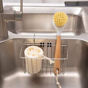 Kitchen Sponge Holder, Kitchen Sink Caddy, Stainless Steel Rust Proof Kitchen Brush Soap Dishwashing Liquid Drainer Rack