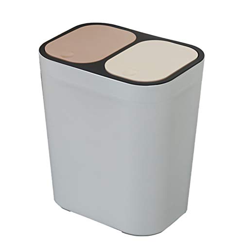 DOITOOL Garbage Bin Dual Trash Bin Garbage Classification Trash Can Classified Rubbish Bin with Dual Compartment Lid for Kitchen Living Room Office Garbage Bin Trash Cans Outdoor