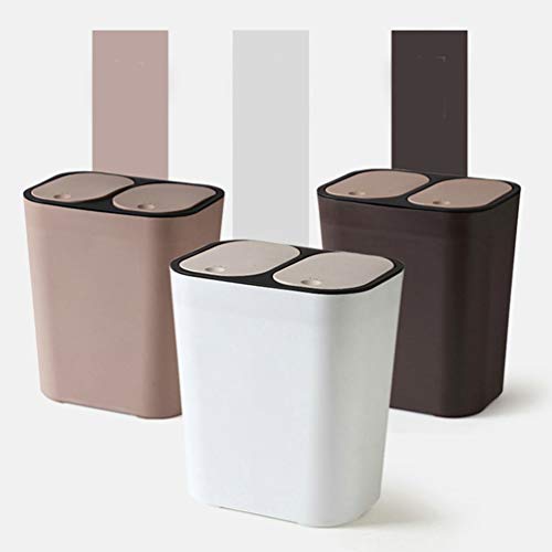 DOITOOL Garbage Bin Dual Trash Bin Garbage Classification Trash Can Classified Rubbish Bin with Dual Compartment Lid for Kitchen Living Room Office Garbage Bin Trash Cans Outdoor