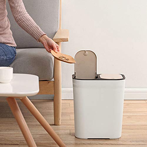 DOITOOL Garbage Bin Dual Trash Bin Garbage Classification Trash Can Classified Rubbish Bin with Dual Compartment Lid for Kitchen Living Room Office Garbage Bin Trash Cans Outdoor