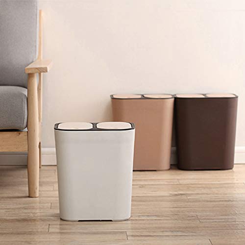 DOITOOL Garbage Bin Dual Trash Bin Garbage Classification Trash Can Classified Rubbish Bin with Dual Compartment Lid for Kitchen Living Room Office Garbage Bin Trash Cans Outdoor