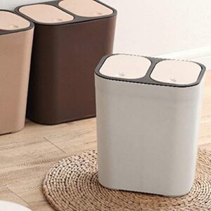 DOITOOL Garbage Bin Dual Trash Bin Garbage Classification Trash Can Classified Rubbish Bin with Dual Compartment Lid for Kitchen Living Room Office Garbage Bin Trash Cans Outdoor