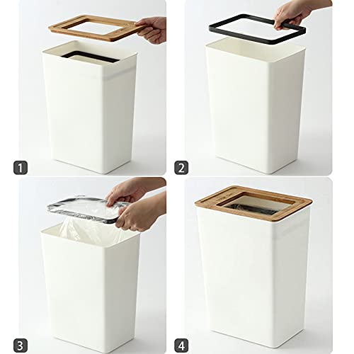 Slim Trash Can Plastic Wastebasket Garbage Container Bin for Bathroom Kitchen Office