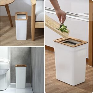 Slim Trash Can Plastic Wastebasket Garbage Container Bin for Bathroom Kitchen Office