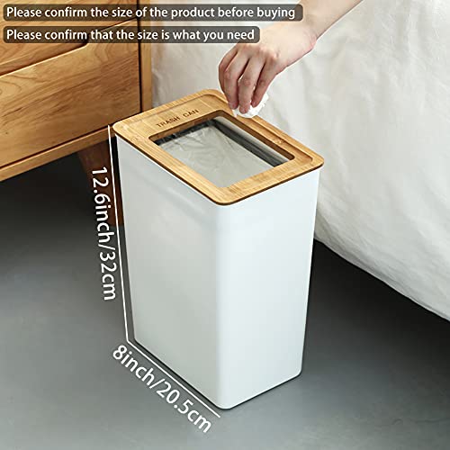 Slim Trash Can Plastic Wastebasket Garbage Container Bin for Bathroom Kitchen Office