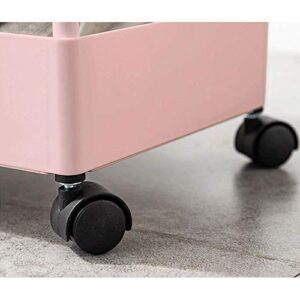 4-Tier Rolling Cart Narrow Utility Cart Slide Out Storage Rack for Narrow Corner Gap Kitchen Bathroom Bedroom Laundry(Pink)