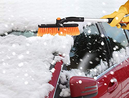 YunGuoGuo Car Snow Brush and Detachable Ice Scraper Extendable Snow Brush with Squeegee and Snow Mover for Car Auto SUV Truck Windshield Windows