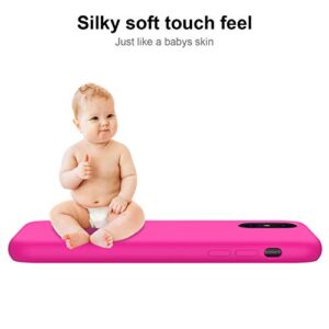 DEENAKIN iPhone Xs Max Case with Screen Protector,Soft Flexible Silicone Gel Rubber Bumper Cover,Slim Fit Shockproof Protective Phone Case for iPhone Xs Max Hot Pink