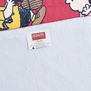 INTIMO Peanuts Love Charlie Brown Snoopy and Pals Letter Art Fleece Plush Throw Blanket