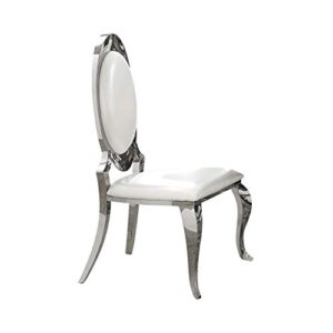 coaster furniture antoine oval back cream and chrome (set of 2) side chair 107872n