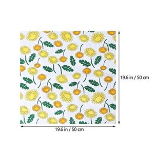 Healifty Floral Bedsheets 8Pcs Christmas Cotton Fabric Sheet Patchwork Cloth Quilting Precut Scraps Sewing Fabric for DIY Christmas Stocking Mouth Cover Purse Bag 50X50cm (Yellow) Floral Bed Sheets