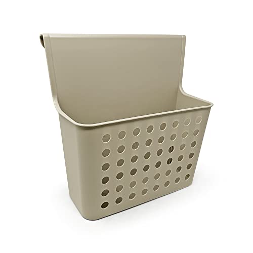 Plastific Kitchen Over Cabinet Drawer Door Hanging Organizer Basket Balance Attach a Trash Waste Bin Box Hanging Small Trash Suitable for Kitchen, Bathroom, Toilet, Bedroom (Taupe)