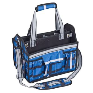 pessoa alpine 1200d tack tote blueberry/clay plaid