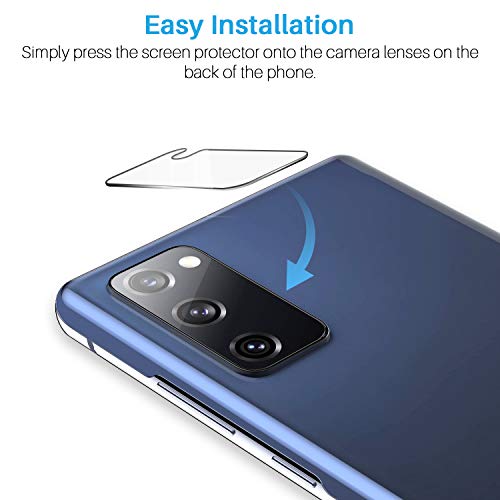 LK 6 Pack 3 Pack Screen Protector & 3 Pack Camera Lens Protector for Samsung Galaxy S20 FE 5G 6.5-inch, Tempered Glass, Easy Frame Installation, Support Fingerprint Reader, Case Friendly