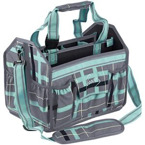 pessoa alpine 1200d tack tote clay/teal plaid