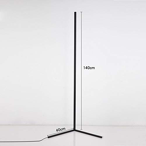 Corner Floor Lamp Nordic Modern Night Standing LED Floor Lamp Design Bedroom LED Living Lighting Dimmable Bedroom Decor Floor Light,Black