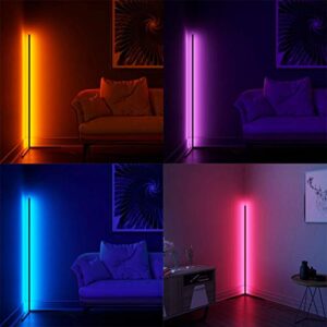 Corner Floor Lamp Nordic Modern Night Standing LED Floor Lamp Design Bedroom LED Living Lighting Dimmable Bedroom Decor Floor Light,Black