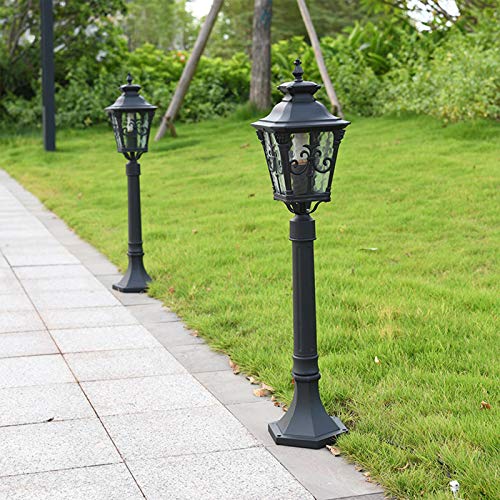 QILIN Outdoor Floor Lamp, Garden Lawn Lamp, European Style Retro Villa Garden Lamp, Terrace Led Lamp, Waterproof IP54, Three Sizes, Black