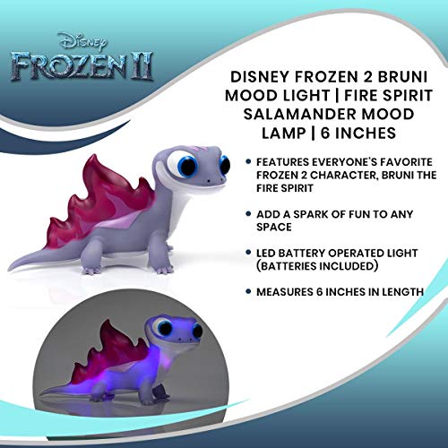 Robe Factory LLC Disney Frozen 2 Bruni Mood Light | Fire Spirit Salamander Mood Lighting | Color-Changing Bruni Frozen 2 Mood Lamp | LED Mood Light Lamp | 6 Inches Long