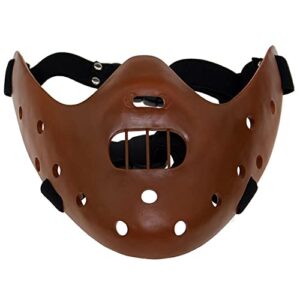 hannibal lecter mask cosplay the silence of the lambs half face killer prop resin (coffee)