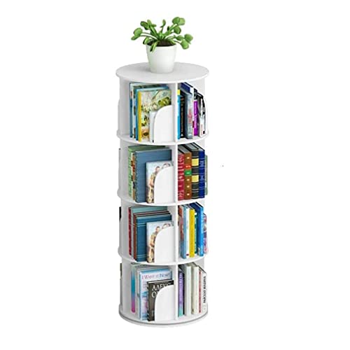 Toytexx Inc & Design 4 Tier 360° Rotating Stackable Shelves Bookshelf Organizer (White)