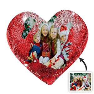 v2g1k2hj.d custom photo heart shape sequin pillow custom sequin magic pillow flip pillow pillow magic reversible pillow home decoration christmas birthday personalized gift