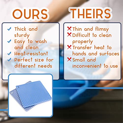 BTaT- Trivets for Hot Pots and Pans, 2 Pack, Trivets, Silicone Trivet, Hot Plate Holder, Trivets for Hot Dishes, Hot Pot Holder, Silicone Trivet Mat, Silicone Trivets, Trivet Set