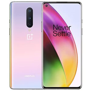 oneplus 8 5g (128gb, 8gb) 6.55" 90hz, snapdragon 865, volte t-mobile unlocked (at&t, metro, verizon, straight talk)(interstellar glow) (renewed)