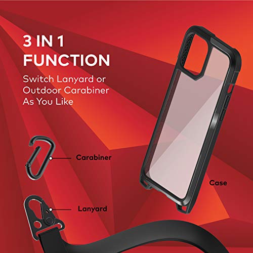 SWITCHEASY iPhone 12 Case with Strap - Odyssey, Aluminum Alloy with Crossbody Lanyard, Adjustable Fashion Neck Strap, Military Grade Protection & Scratch Resistant, iPhone 12 & 12 Pro (6.1") - Silver