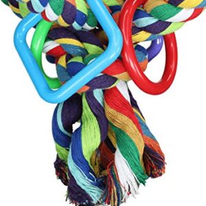 Bonka Bird Toys 3547 Large Globe Rope Ring Lux Cotton Coloful Climb Macaw African Grey Cockatoo