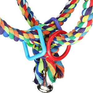 Bonka Bird Toys 3547 Large Globe Rope Ring Lux Cotton Coloful Climb Macaw African Grey Cockatoo