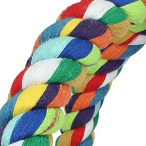 Bonka Bird Toys 3547 Large Globe Rope Ring Lux Cotton Coloful Climb Macaw African Grey Cockatoo