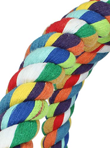 Bonka Bird Toys 3547 Large Globe Rope Ring Lux Cotton Coloful Climb Macaw African Grey Cockatoo