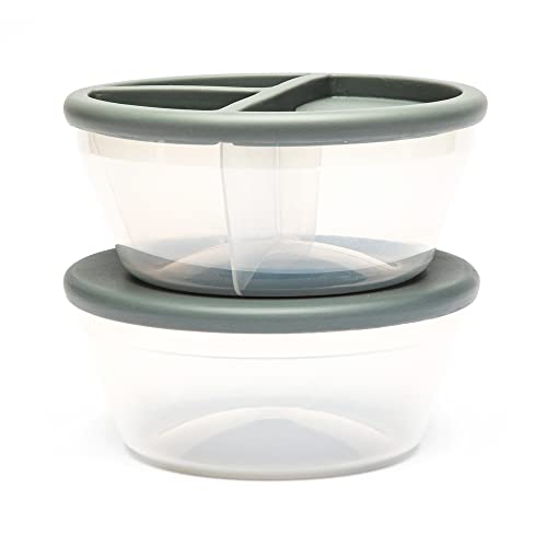 RIGWA LIFE |Custom Removable Inserts for RIGWA Food Containers | Meal Prep Bowls | Divided Food Storage Containers with Lids | Divide & Conquer (Set of 2) |