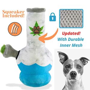 Nestpark Puppy Chiefer 3000 - Funny Dog Toys - Plush Squeaky Weed Dog Toy for Medium, Small and Large - Cute Dog Gifts for Dog Birthday - Cool Stuffed Dog Toys