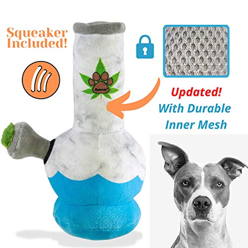 Nestpark Puppy Chiefer 3000 - Funny Dog Toys - Plush Squeaky Weed Dog Toy for Medium, Small and Large - Cute Dog Gifts for Dog Birthday - Cool Stuffed Dog Toys