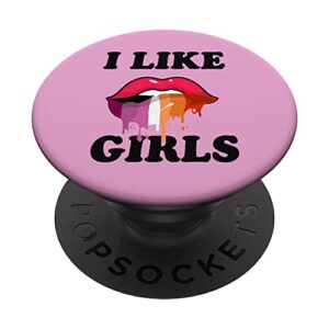 i like girls lesbian graffiti paint drip queer flag lgbtq popsockets swappable popgrip