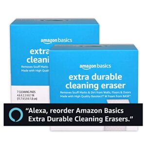 Amazon Basics Extra Durable Cleaning Eraser, White, 14 Count