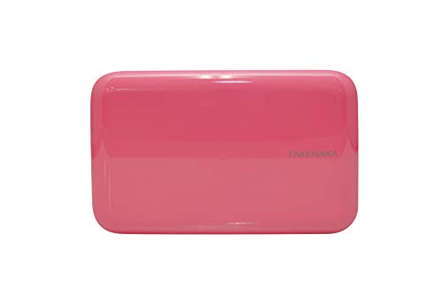 TAKENAKA Bento Nibble Box, Eco-Friendly Lunch Box Made in Japan, BPA and Reed Free, 100% Recycle Plastic Bottle Use, Microwave and Dishwasher Safe, Bento Box (Raspberry Pink *Band: Orange)