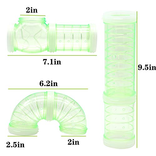 Hamster Tube Set, Transparent Curved Pipe Pet Cage Tunnel DIY Creative Connection Tunnel Excercise Toy for Mouse Hamster Rat and Other Small Animals