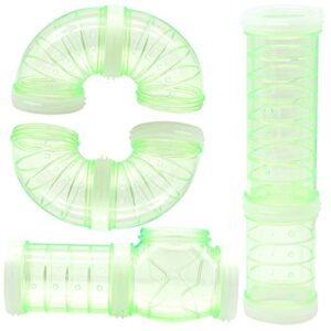 Hamster Tube Set, Transparent Curved Pipe Pet Cage Tunnel DIY Creative Connection Tunnel Excercise Toy for Mouse Hamster Rat and Other Small Animals