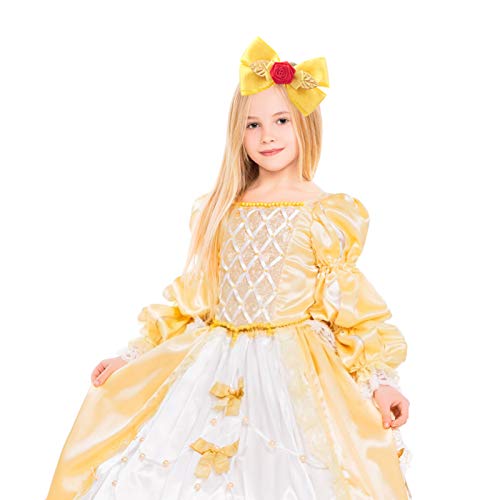 JiaDuo Princess Dress Up Accessories for Girls Women Halloween Costume Big Hair Bow Clips Yellow 6 Inch