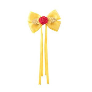 JiaDuo Princess Dress Up Accessories for Girls Women Halloween Costume Big Hair Bow Clips Yellow 6 Inch