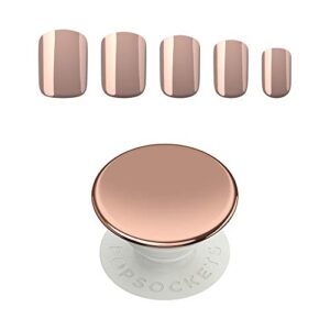 popsockets: 30 gel nails and matching popgrip with swappable top for phones and tablets - rose gold mirror