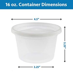 NYHI 16-Ounce Clear Deli Containers with Lids | Stackable, BPA-Free Food Storage Container Set | Recyclable Space Saver Airtight Container for Kitchen Storage, Meal Prep, Take Out | 40 Pack